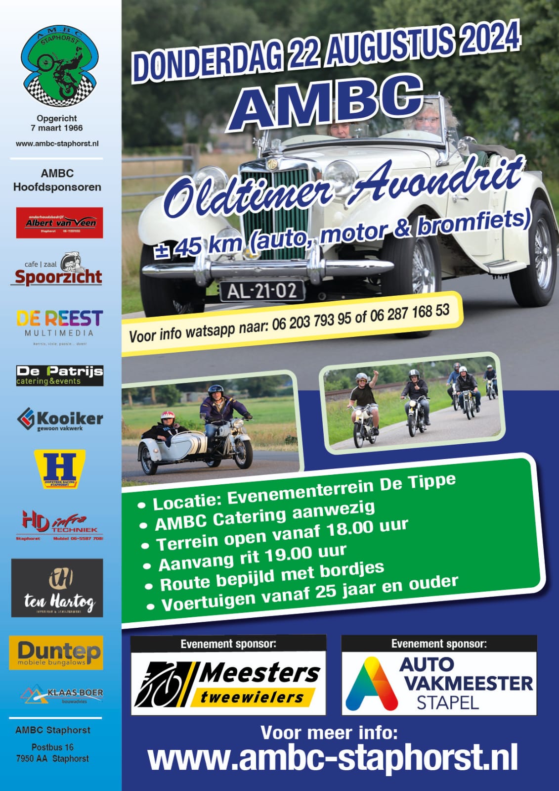 Oldtimer avondrit 2024 - AMBC Staphorst